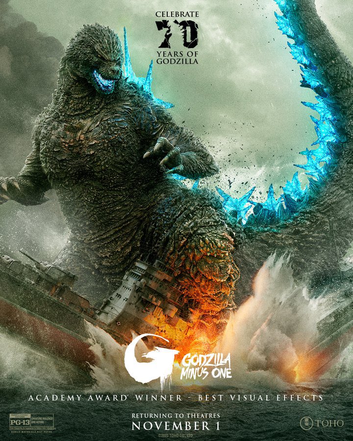 Póster del relanzamiento en cines de ‘Godzilla Minus One’ por 70 ...