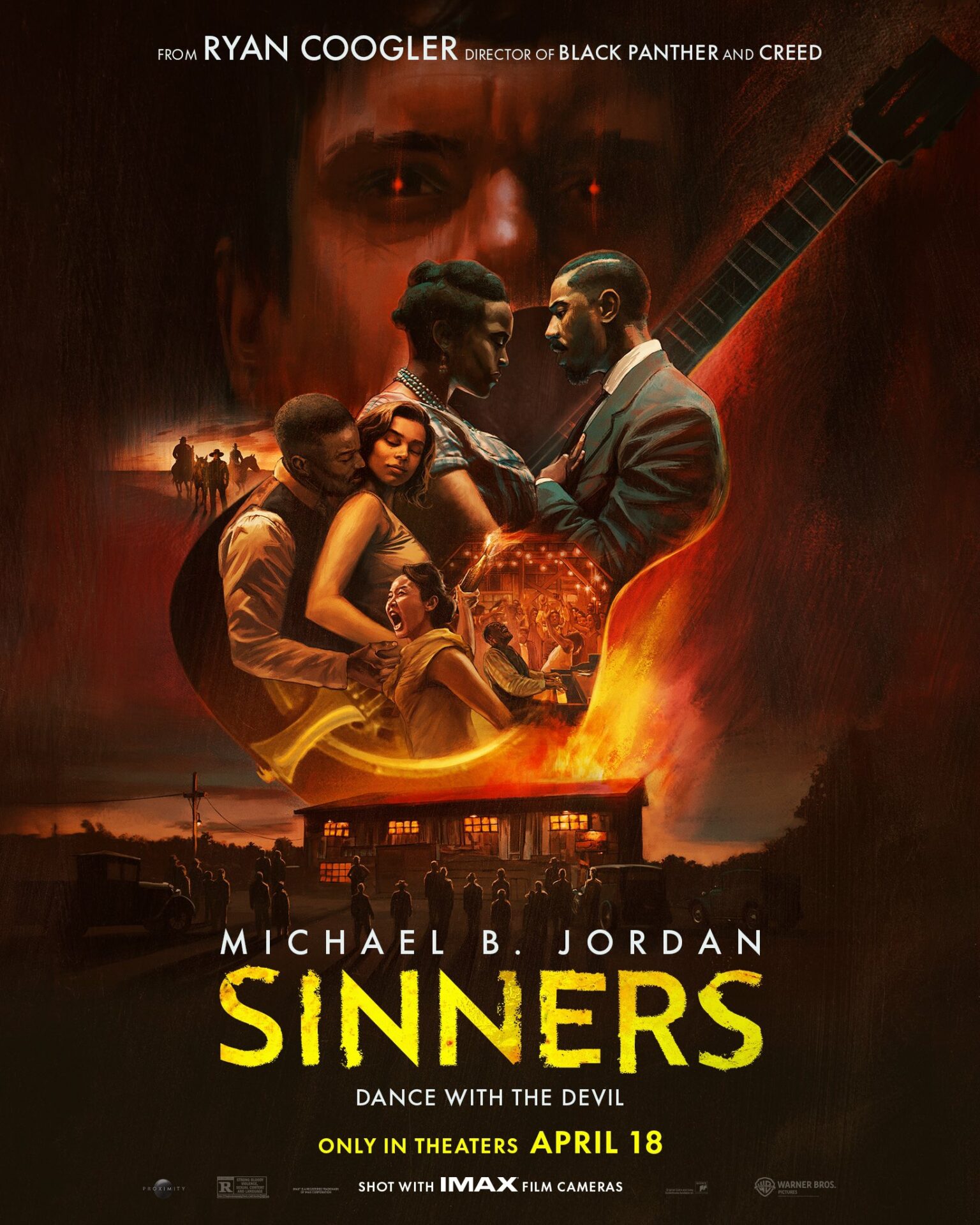Nuevo póster grupal del thriller de terror ‘Sinners’ de Ryan Coogler ...