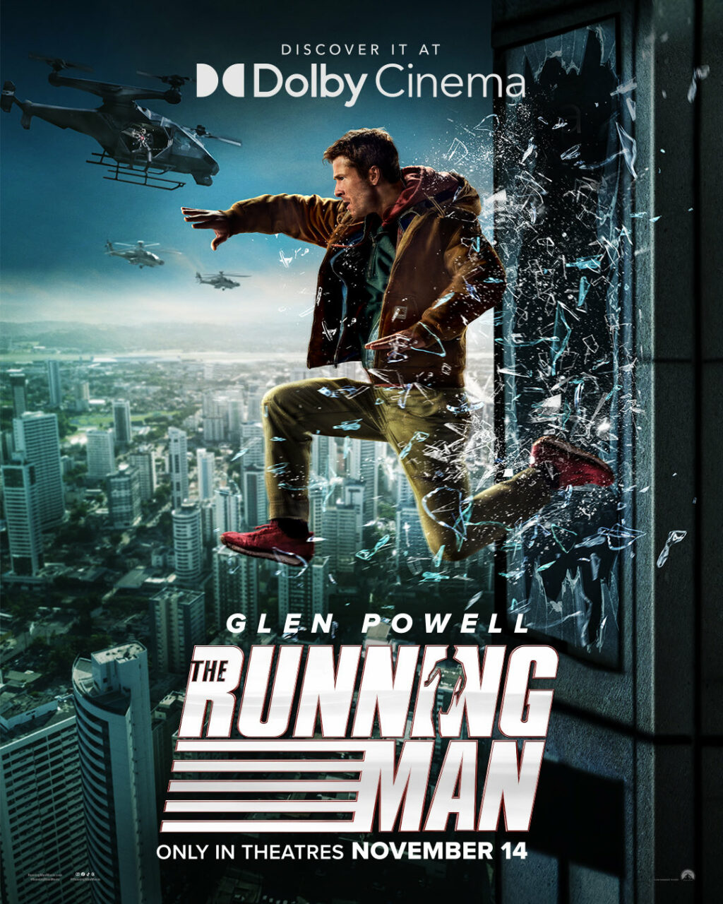 A la caza de Glen Powell en posters del reboot ‘The Running Man’ de ...