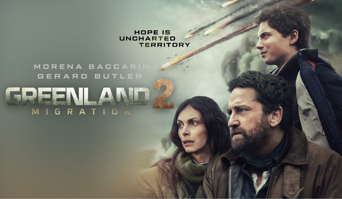 Gerard Butler y Morena Baccarin en promo de ‘Greenland 2: Migration ...